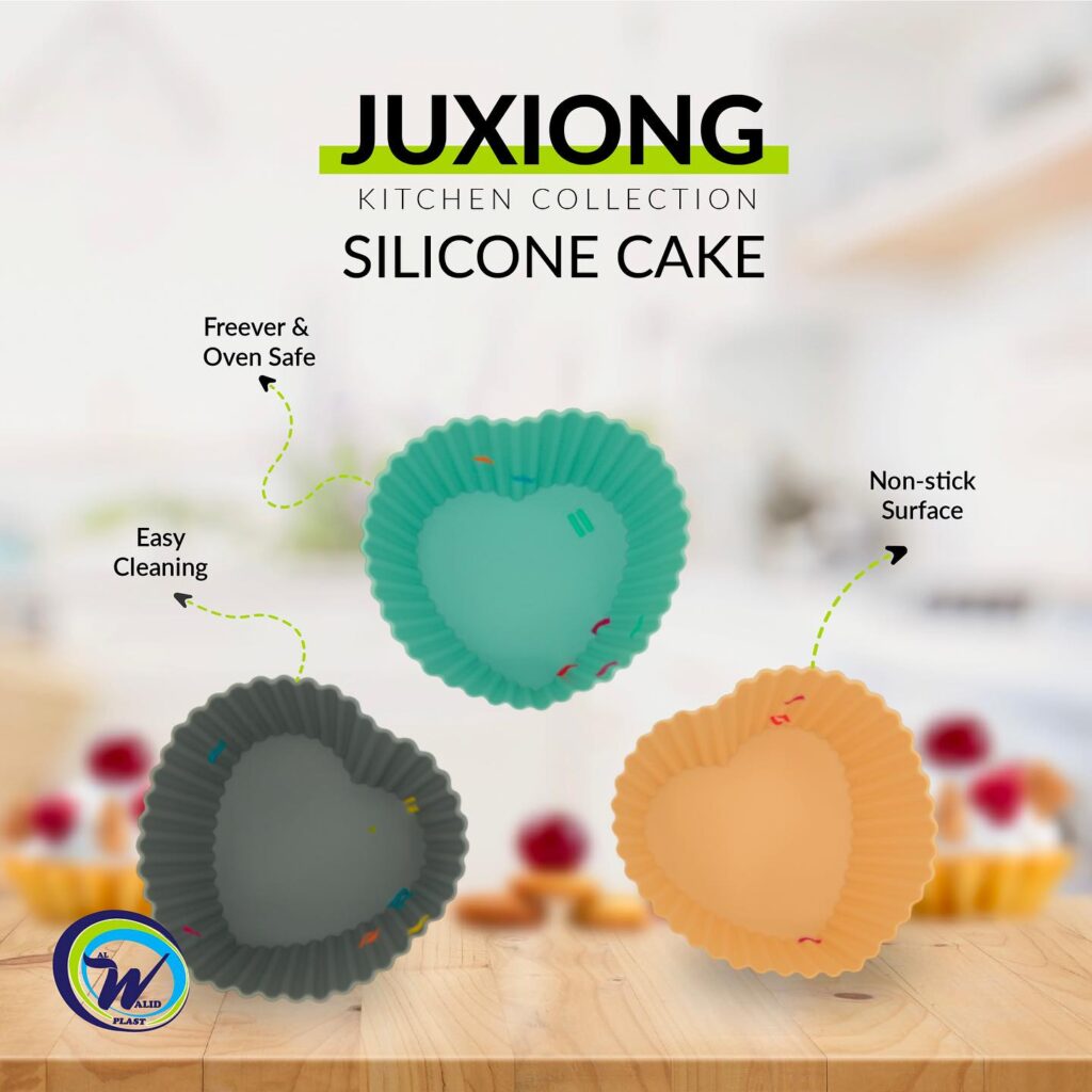 JUXIONG SILICON CAKE TRAY HEART – Al Walid Plast
